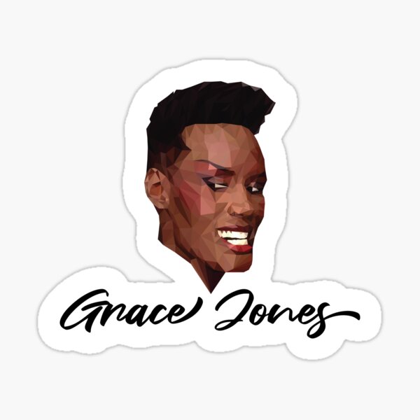 "Low poly - Grace Jones" Sticker for Sale by DjinaDesign | Redbubble
