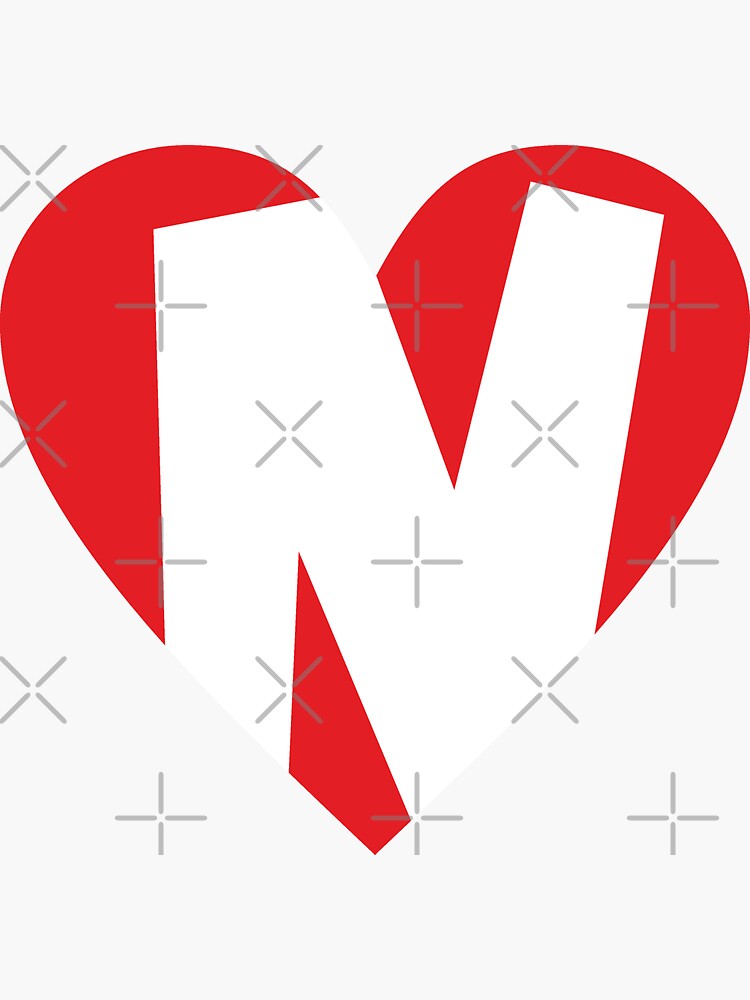 "I love N - Heart N - Heart with letter N" Sticker for Sale by ...