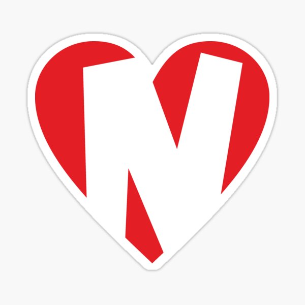 "I love N - Heart N - Heart with letter N" Sticker for Sale by ...