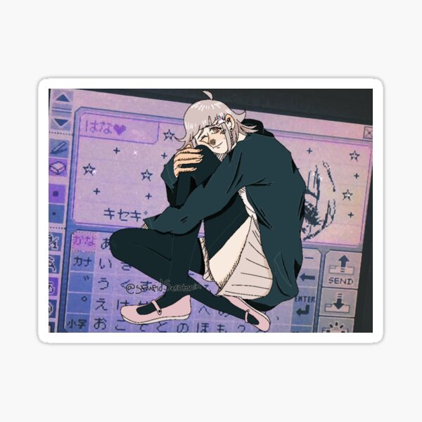 "chiaki nanami with ds / pictochat background" Sticker for Sale by ...