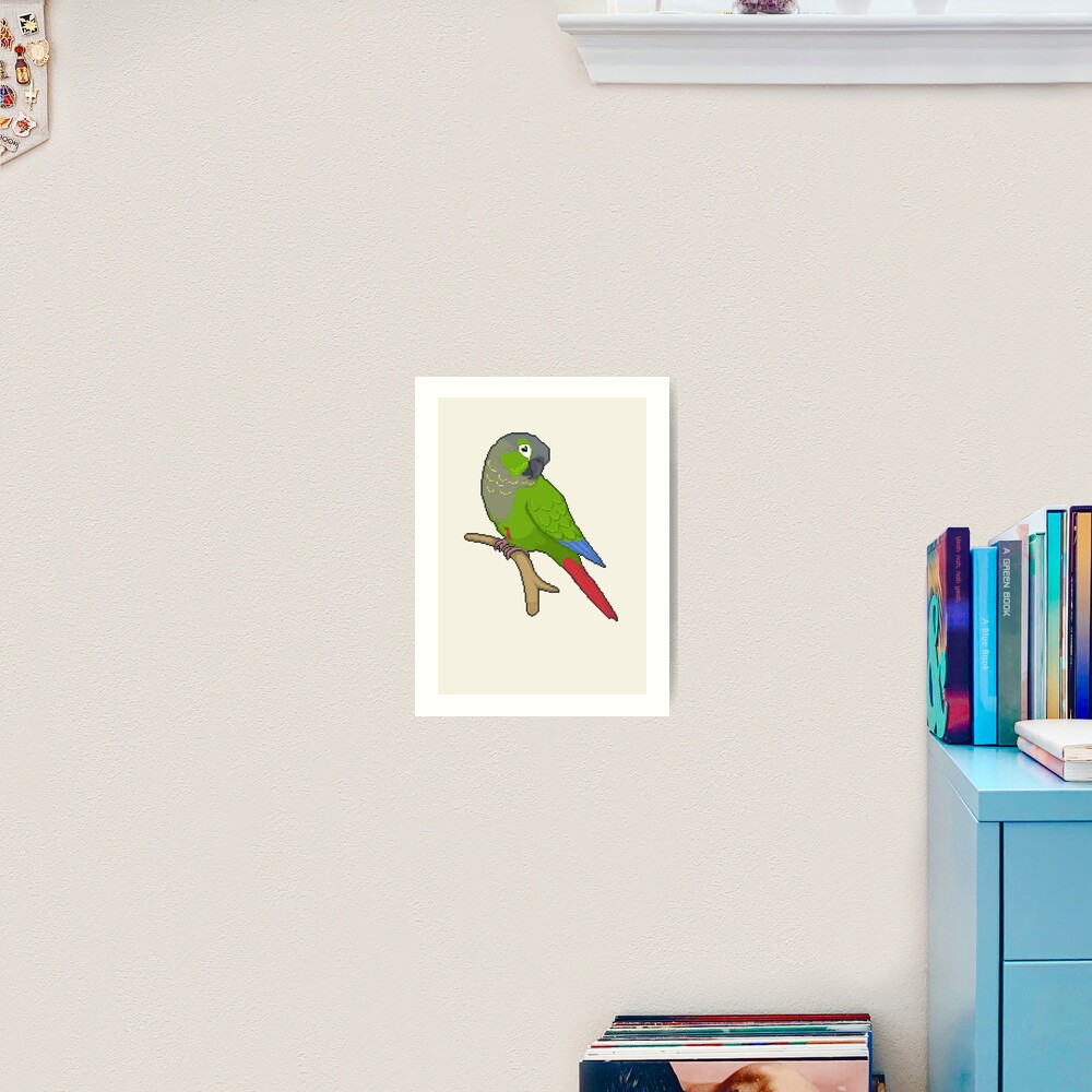 "Pixel / 8-bit Parrot: Green-cheek Conure" Art Print by Kadoodles ...