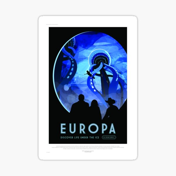 "Europa - NASA/JPL Travel Poster" Sticker for Sale by robertpartridge ...