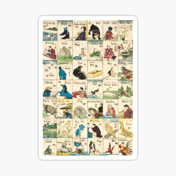 "Vintage Japan chart" Sticker for Sale by Nyanko-Sempai | Redbubble