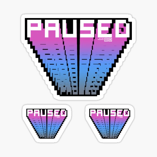 "PAUSED" Sticker for Sale by azified | Redbubble