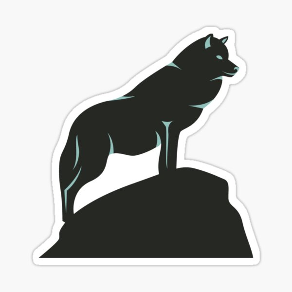 "Dark black wolf" Sticker for Sale by Anshul7777 | Redbubble