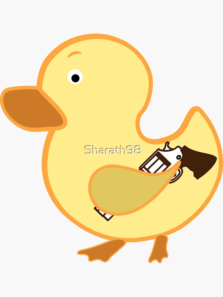 Pegatina «Pato con pistola» de Sharath98 | Redbubble