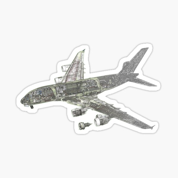 "Airbus A 380 cutaway" Sticker for Sale by DrTigrou | Redbubble