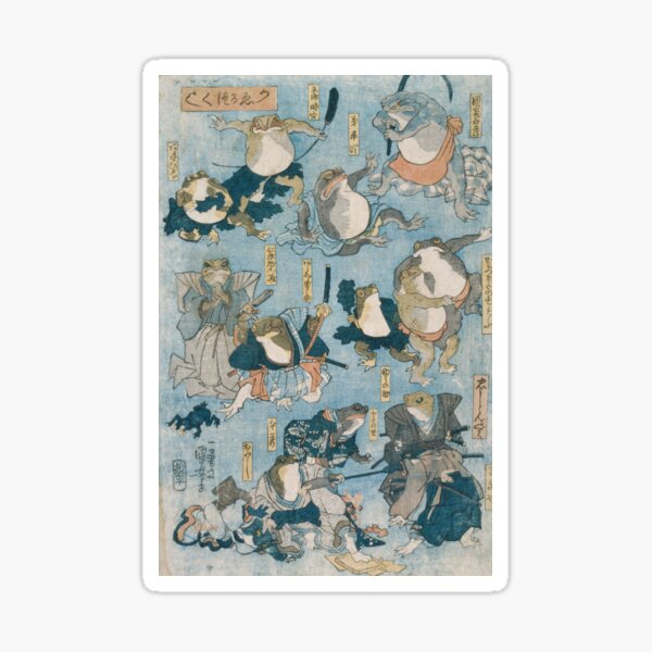 "Frog heros Japanese art" Sticker for Sale by Nyanko-Sempai | Redbubble