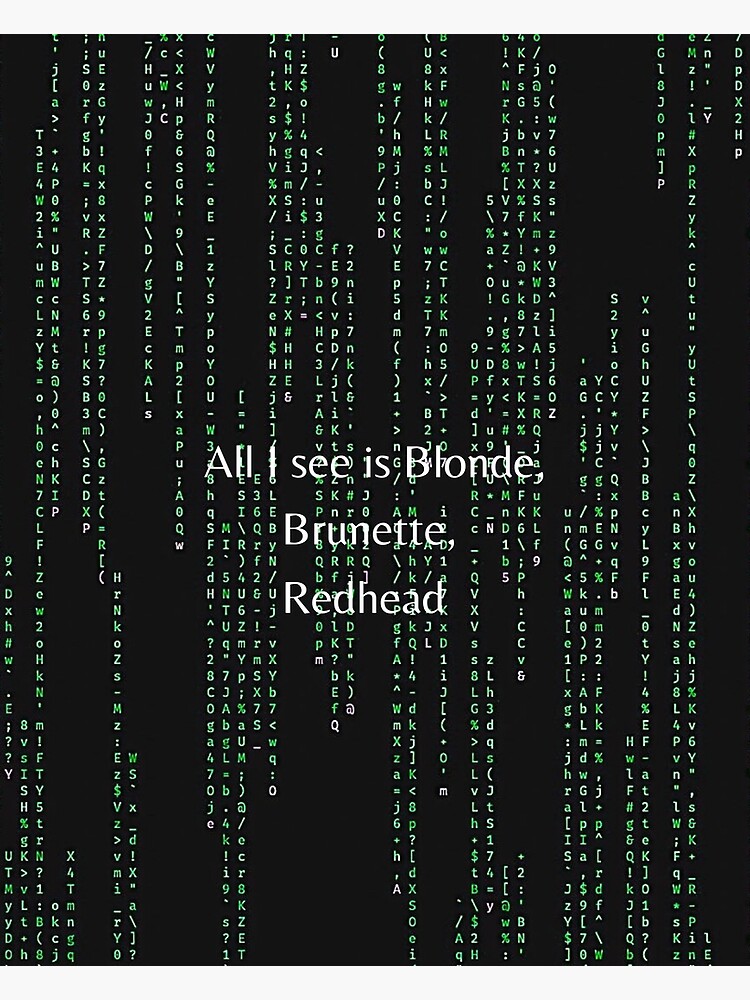 "All I see is Blonde, Brunette, Redhead The Matrix Coding Programmer ...