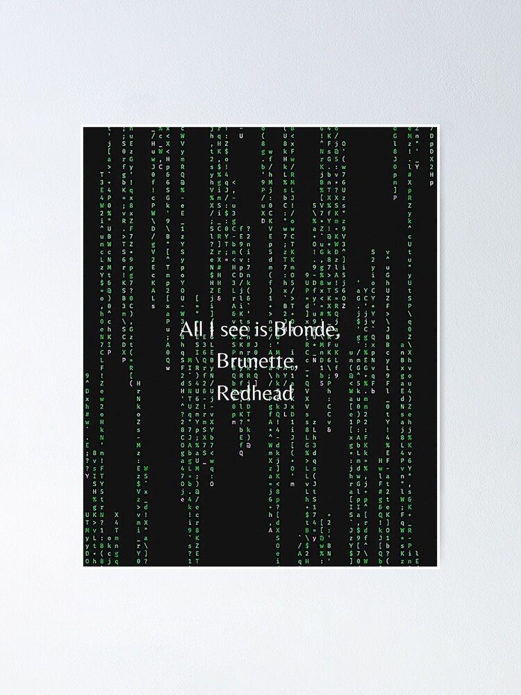 "All I see is Blonde, Brunette, Redhead The Matrix Coding Programmer ...