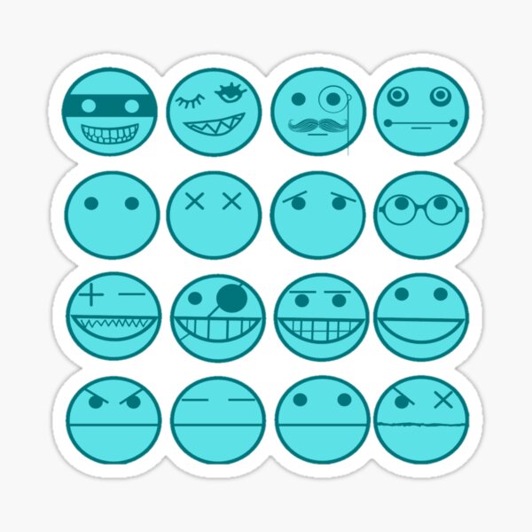 "Faces (expressions)" Sticker for Sale by Thevikki | Redbubble