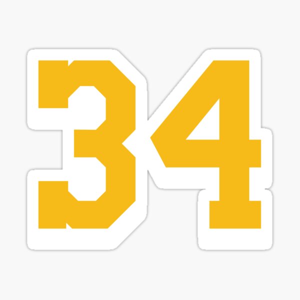 "34 Yellow Number thirty-four Purple Basketball Jersey" Sticker for ...
