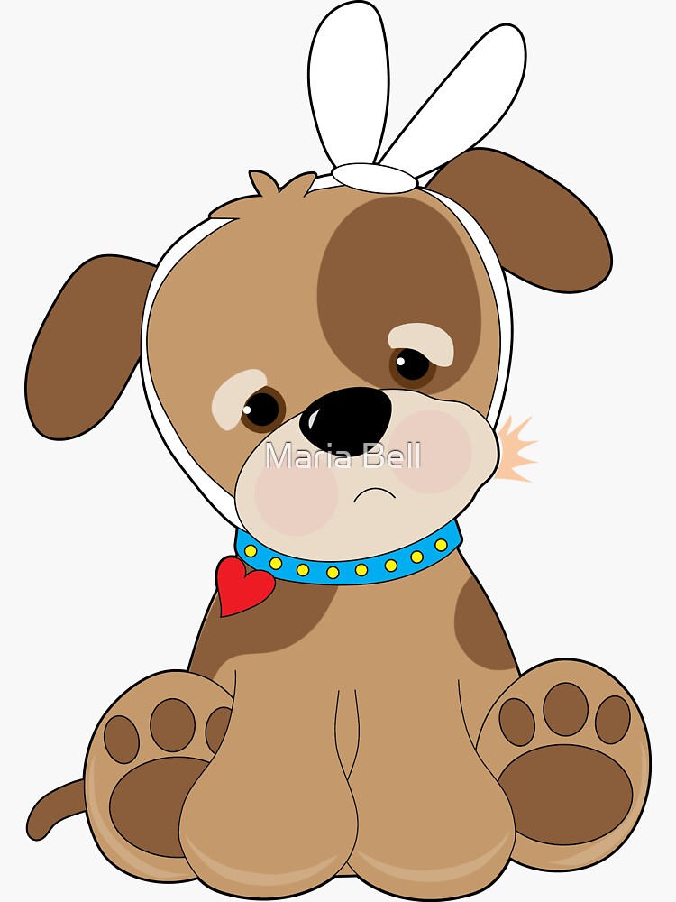 "Puppy Toothache" Sticker for Sale by mkoudis | Redbubble