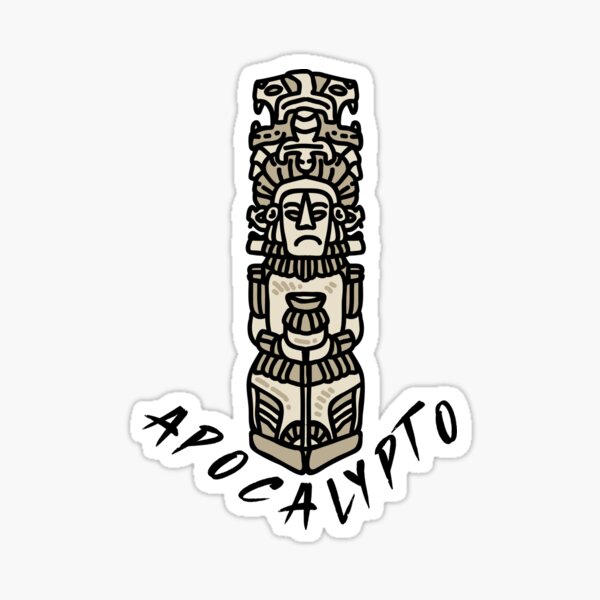 "Apocalypto Aztec Totem Illustration T-shirt Sticker" Sticker for Sale ...