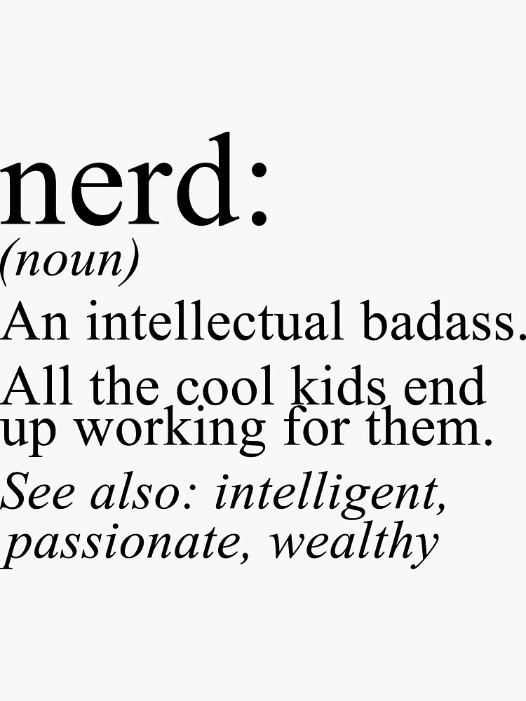 "Nerd Dictionary Definition" Sticker for Sale by mscottparkin | Redbubble