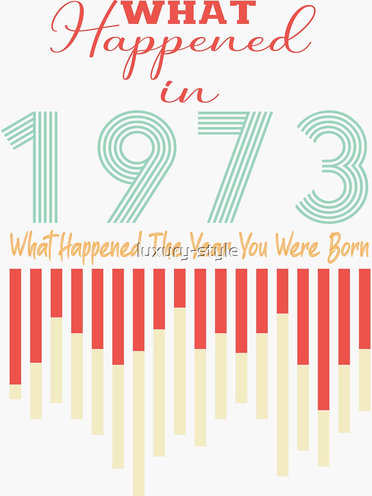 "What Happened In 1973 - What Happened The Year You Were Born" Sticker ...