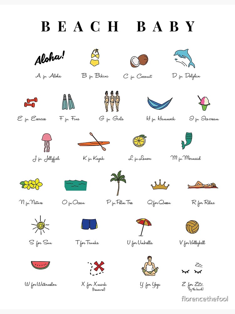 "Beach baby Alphabet, Beach Art Print, Beach Wall Art, Minimalists ...