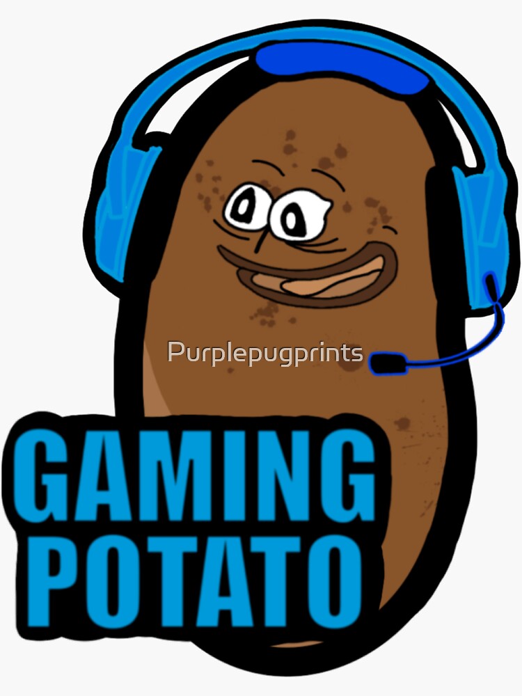 "Gaming potato " Sticker by Purplepugprints | Redbubble