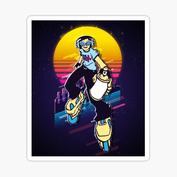 "Jet Set Radio - Beat *80s retro*" Sticker for Sale by MyRetroArt ...