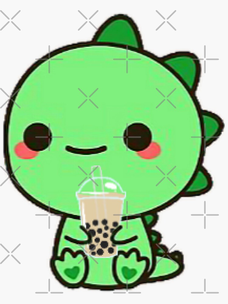 "Dino boba - cute " Sticker for Sale by Designgoal07 | Redbubble