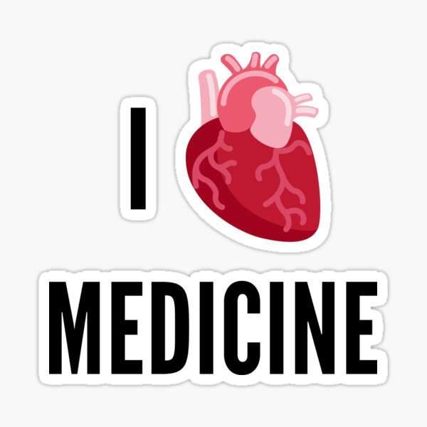 Pegatina «Amo la medicina (del corazón)» de Pixelsense | Redbubble