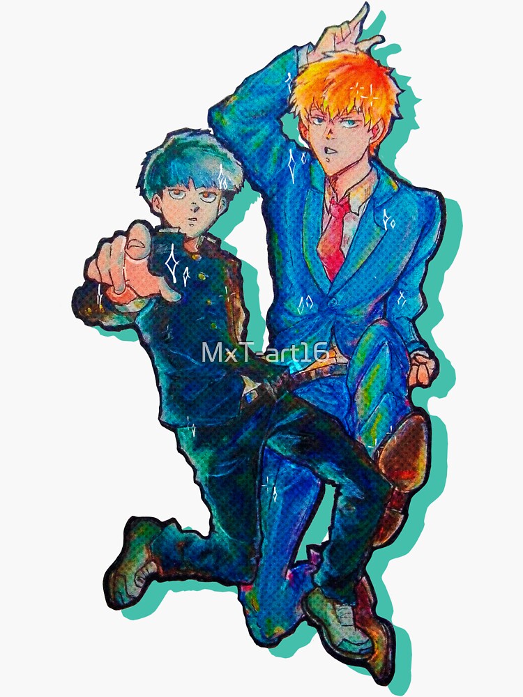 "Mob & Reigen (mp100)" Sticker by MxT-art16 | Redbubble