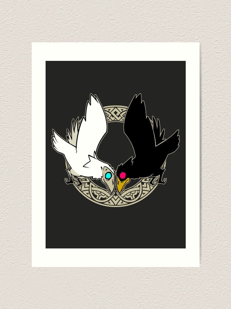 "Hugin & Munin Norse Mythology Odin Crows" Art Print by TheTeenosaur ...