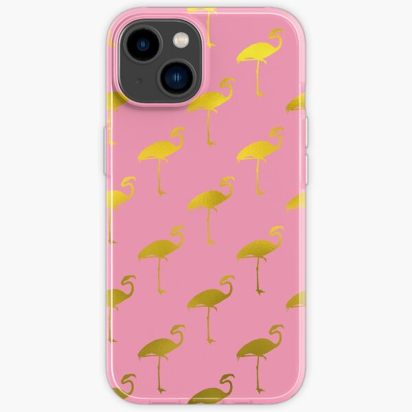 "Gold and Pink Flamingos Pattern Faux Foil Flamingo" iPhone Case for ...