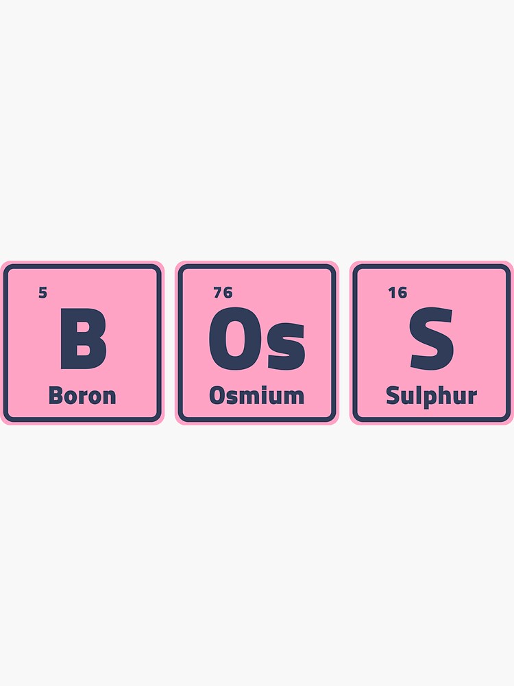 "Boss - Periodic Table Elements" Sticker by m95sim | Redbubble
