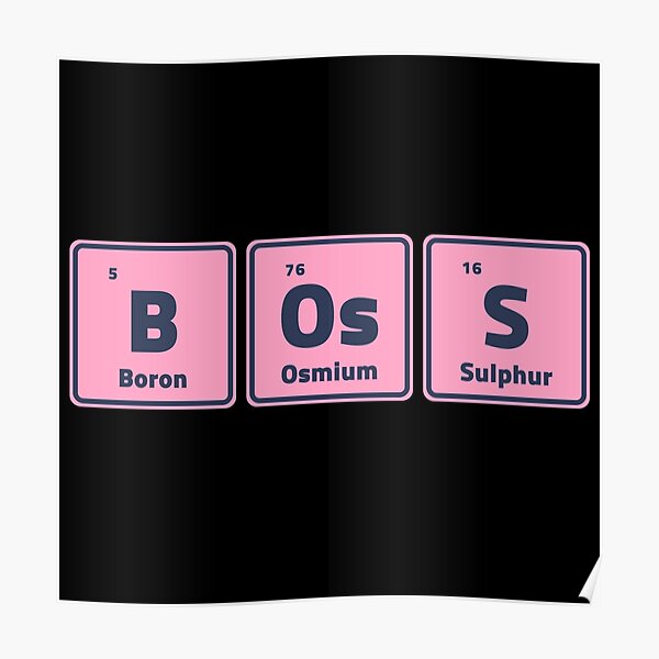 "Boss - Periodic Table Elements" Poster for Sale by m95sim | Redbubble