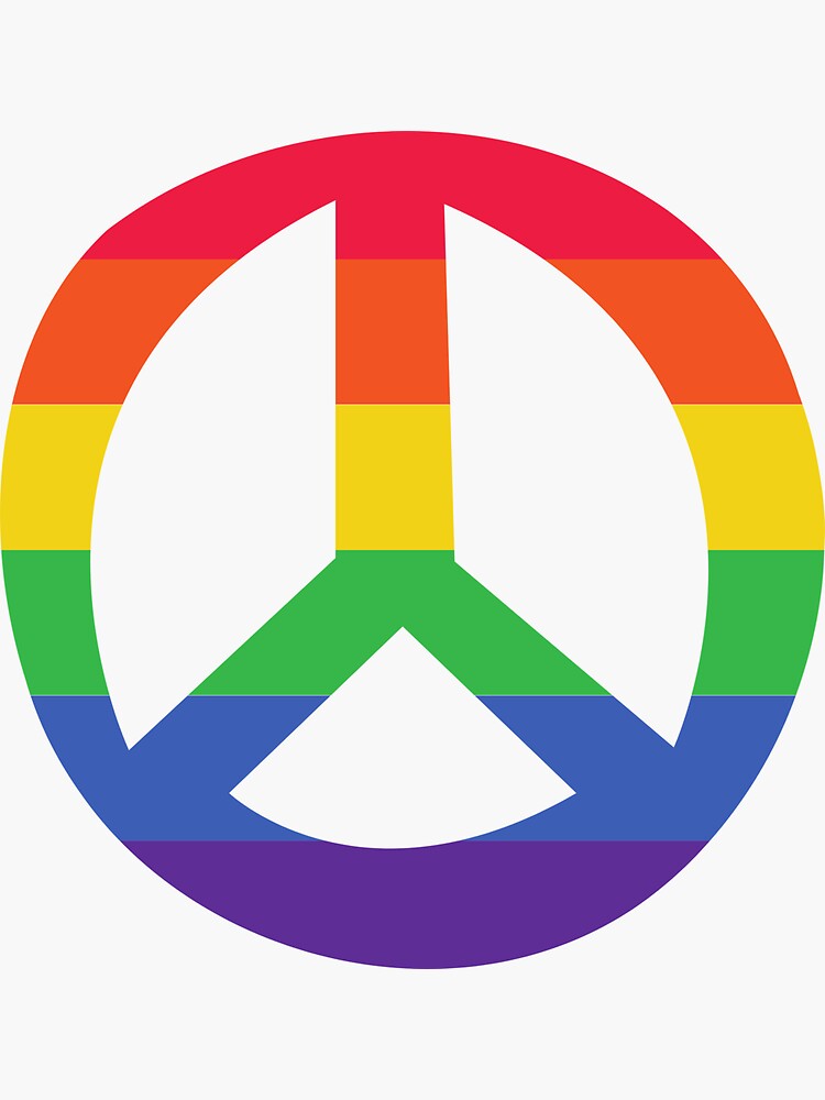 "LGBT Peace Sign Rainbow" Sticker by Msmelaniedesign | Redbubble