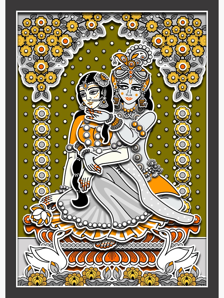 "Sri Radha Krishna" Sticker for Sale by GundicaArt | Redbubble