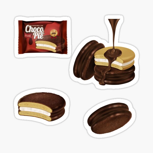 Choco Pie Packet Sticker For Sale By Niftytrinket Redbubble