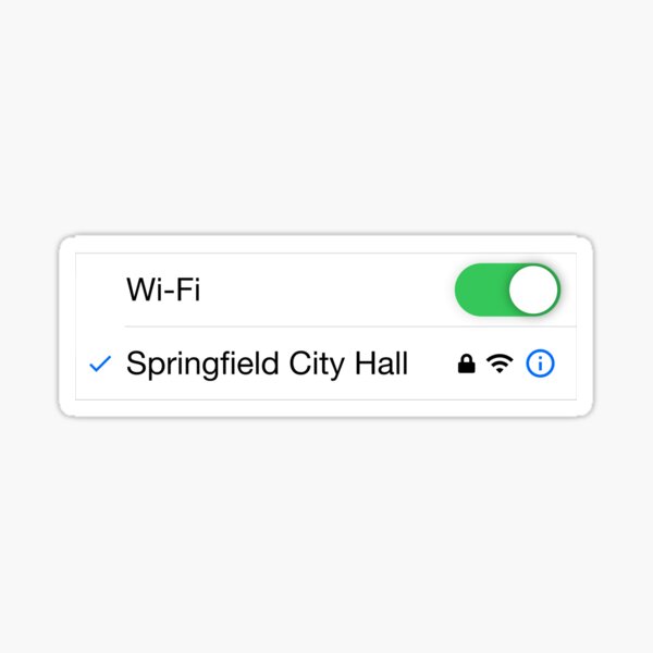"Springfield City Hall Funny Simpsons WiFi Network Design" Sticker by ...