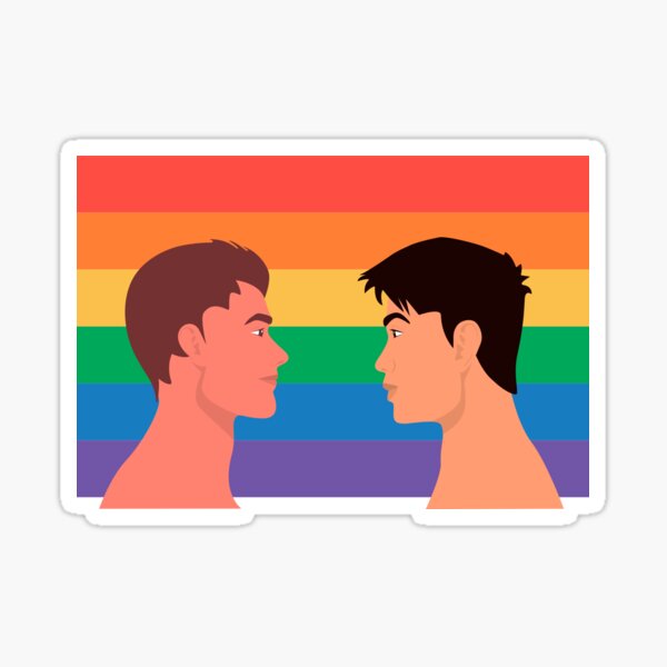 "LGBT Pride men Couple" Sticker for Sale by Msmelaniedesign | Redbubble