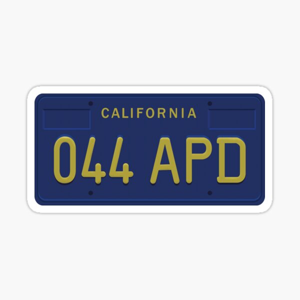 "044 APD California license plate (Lt. Columbo)" Sticker by ...