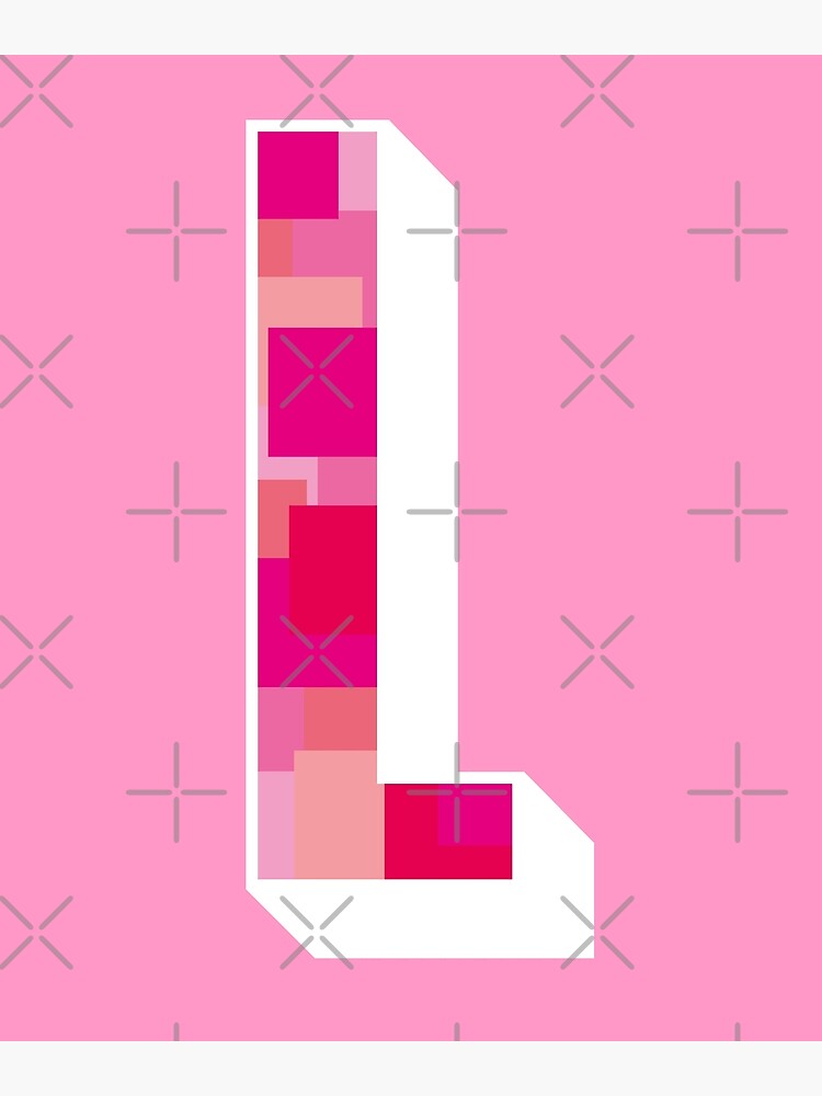 "The Letter L - Pink & White Monogram Initial" Poster for Sale by ...