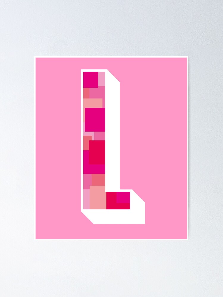 "The Letter L - Pink & White Monogram Initial" Poster for Sale by ...