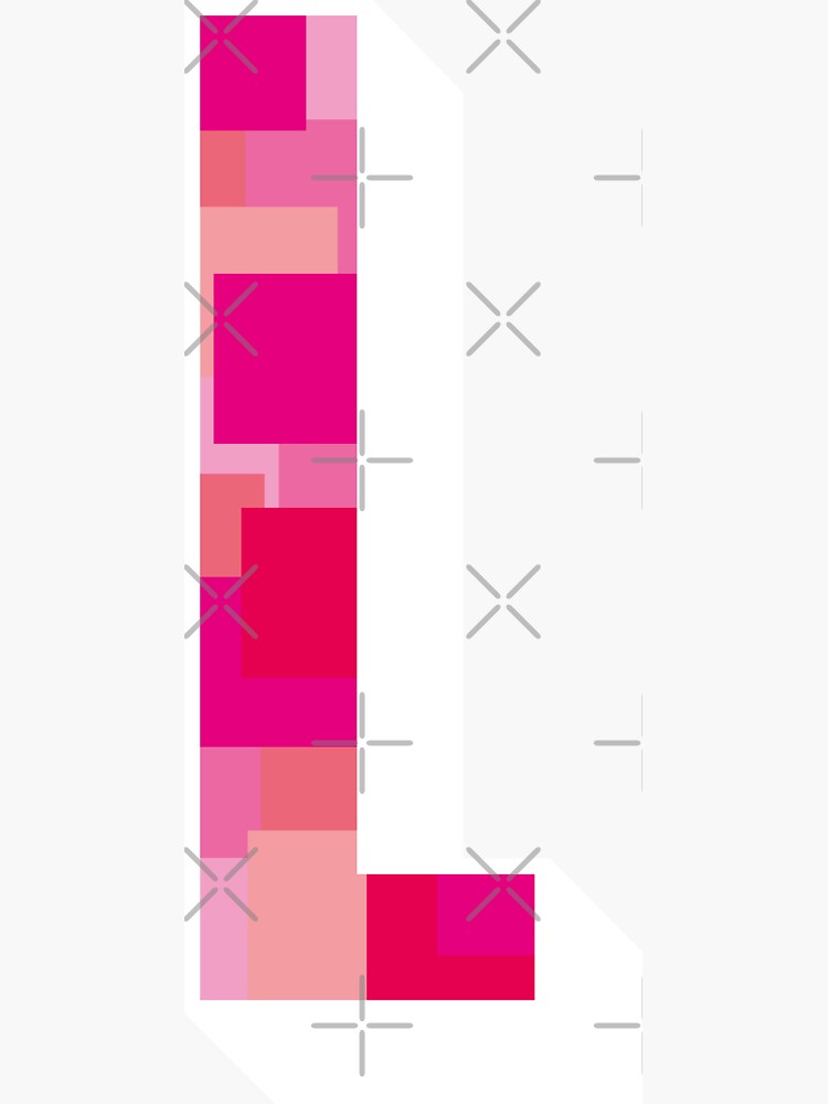 "The Letter L - Pink & White Monogram Initial" Sticker for Sale by ...