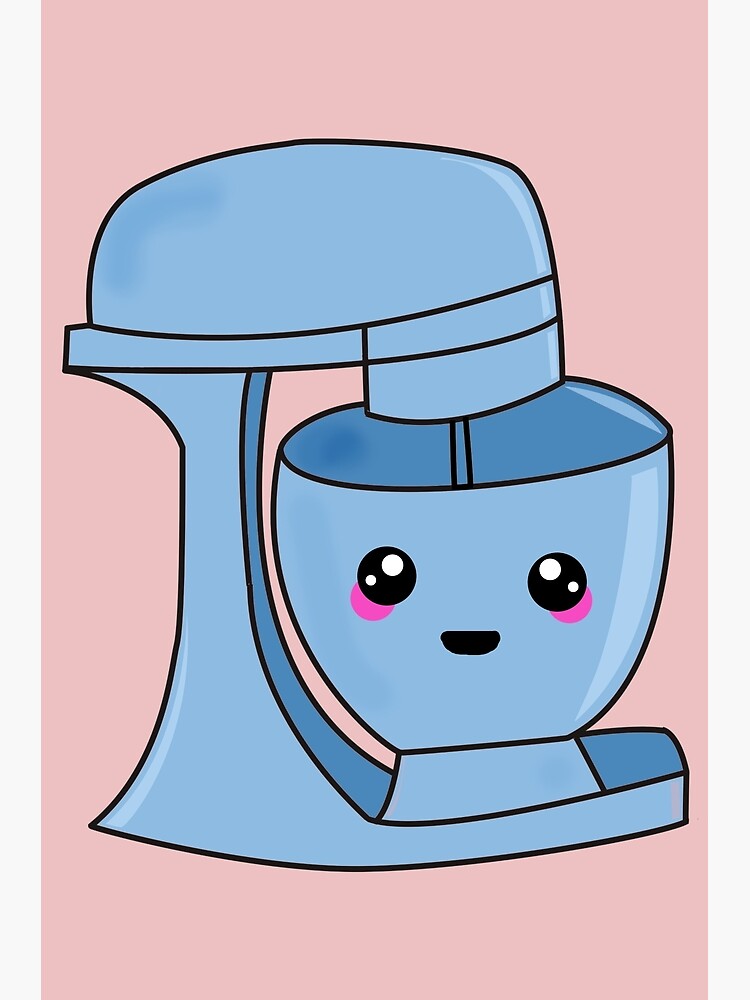 "Cute Kawaii Kitchen Accessory Multi Mixer Baking Friend Blue" Art ...