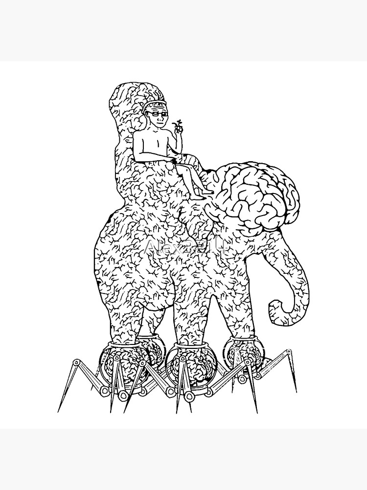 "Wojak Brain Walking On Brains Meme *HIGH QUALITY*" Art Board Print for Sale by Alex3214 | Redbubble