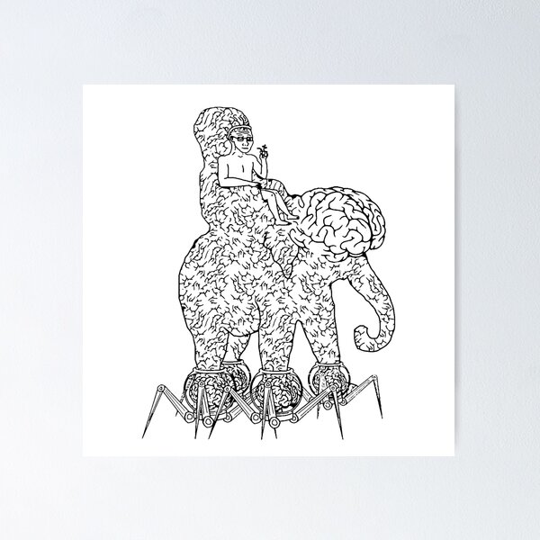 "Wojak Brain Walking On Brains Meme *HIGH QUALITY*" Poster for Sale by ...