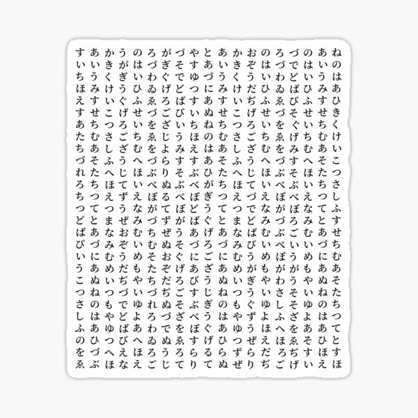"Hiragana Letters" Sticker for Sale by LongTunnel | Redbubble