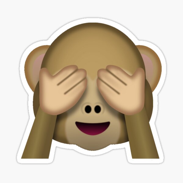 "Emoji A monkey with his hands over his eyes." Sticker by Emojicone ...