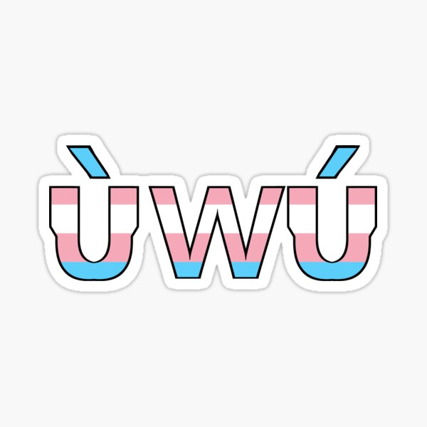 "Trans pride uwu cute kawaii face" Sticker by CerisGyan | Redbubble