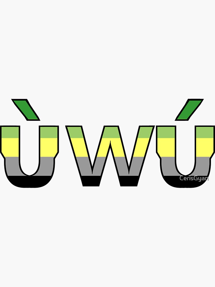 "Aromantic pride uwu cute kawaii face" Sticker by CerisGyan | Redbubble