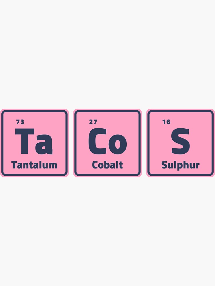 "Tacos - Periodic Table Elements" Sticker for Sale by m95sim | Redbubble