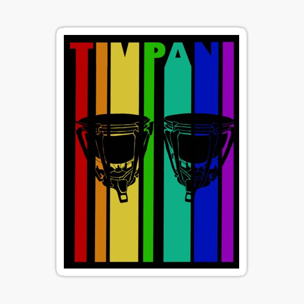 "Timpani colourful silhouette typography" Sticker for Sale by ...