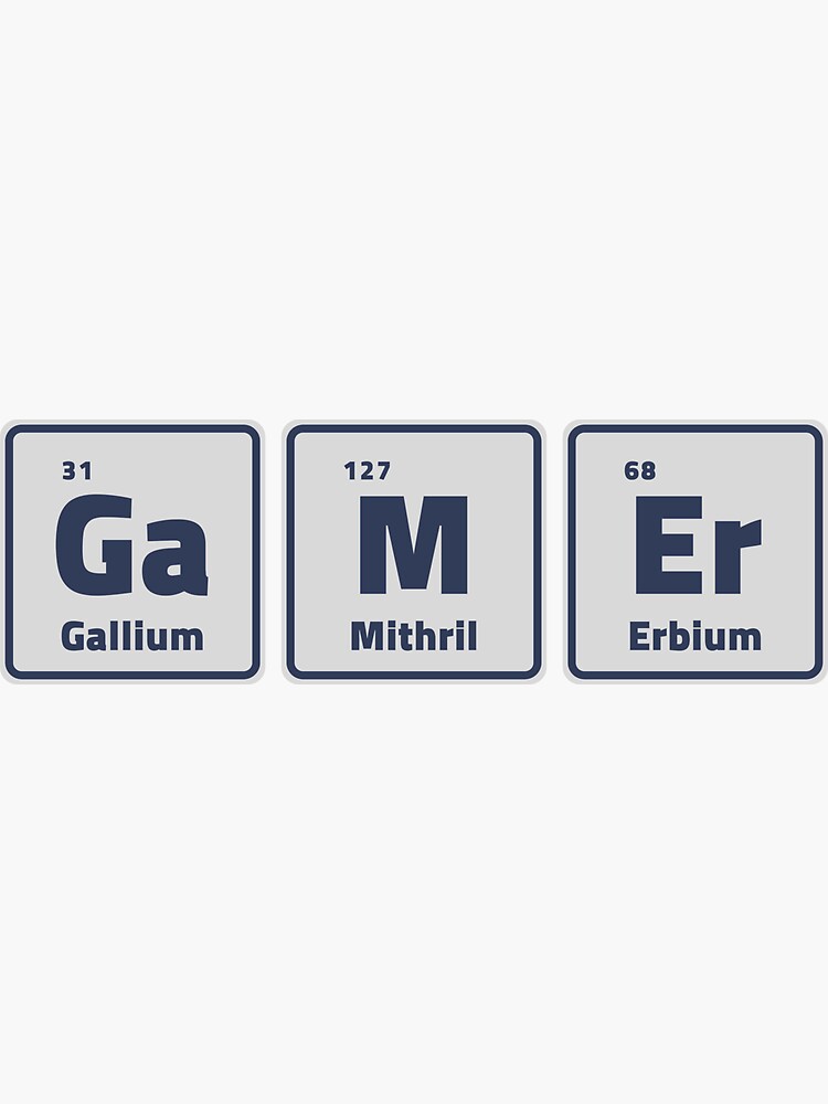 "Gamer - Periodic Table Elements" Sticker by m95sim | Redbubble