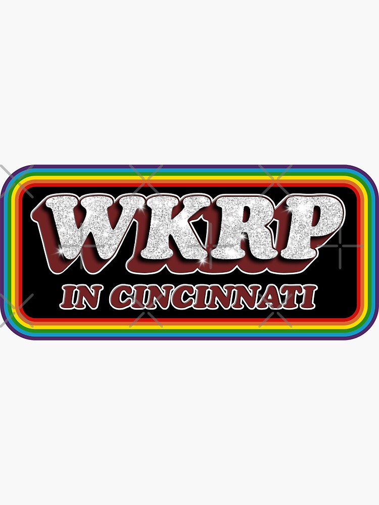 "WKRP In Cincinnati Retro Rainbow FanArt Design" Sticker for Sale by ...